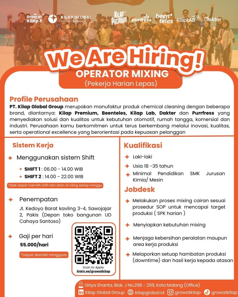 LOWONGAN PEKERJAAN PT. KILAB GLOBAL GROUP - SMK Putra Indonesia Malang ...